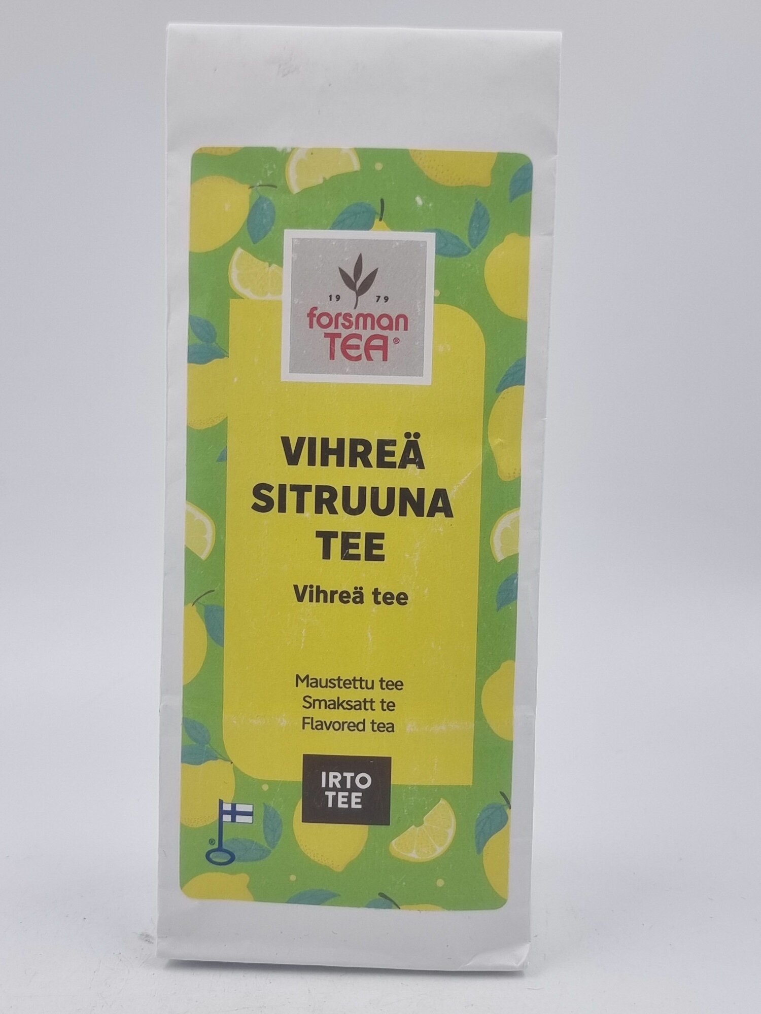 Чай зеленый Forsman tee Sitruuna с лимоном, 60 г (из Финляндии)