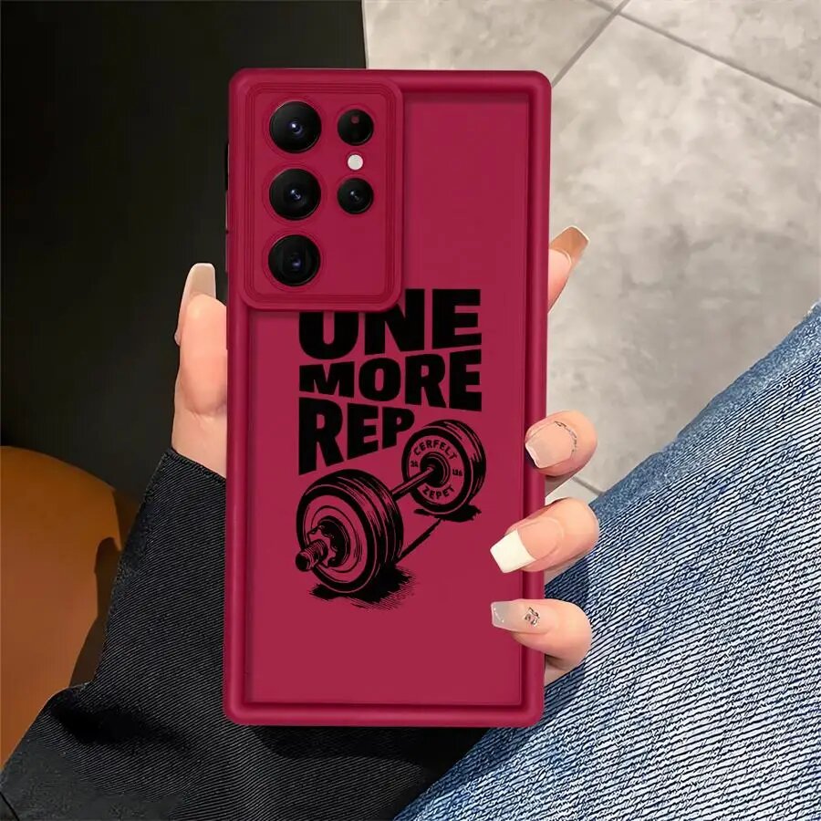 Бордовый чехол Galaxy S22+ 5G "One More Rep"