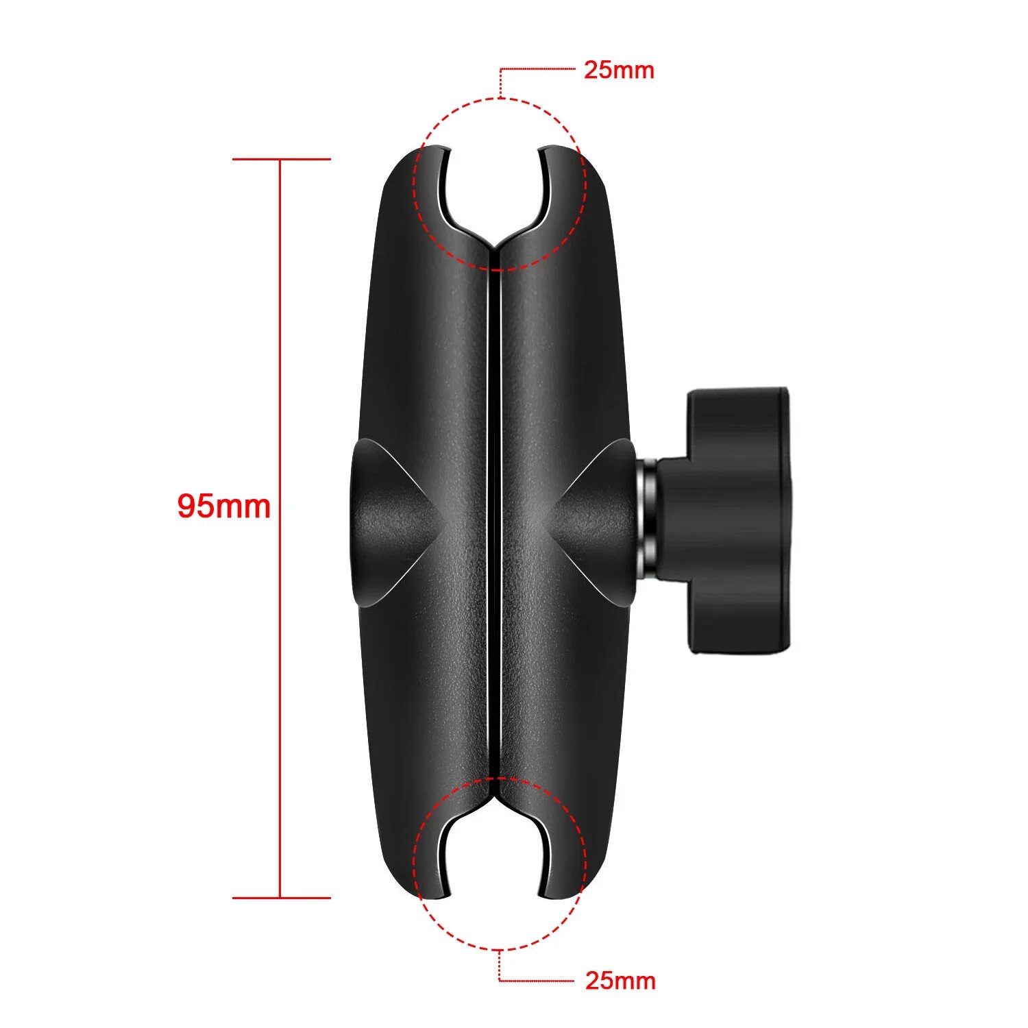 Держатель камеры на мотоцикл, 95mm Arm, 25mm