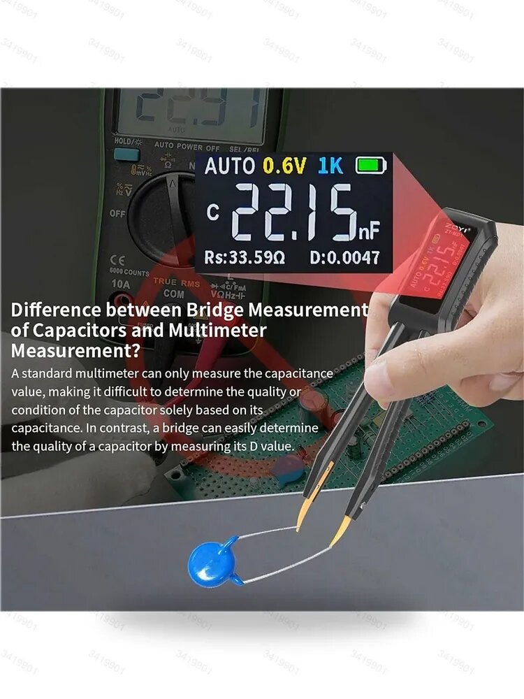 ZOYI ZT-MD1 цифровой пинцет-тестер LCR SMD с измерением ESR для радиодеталей