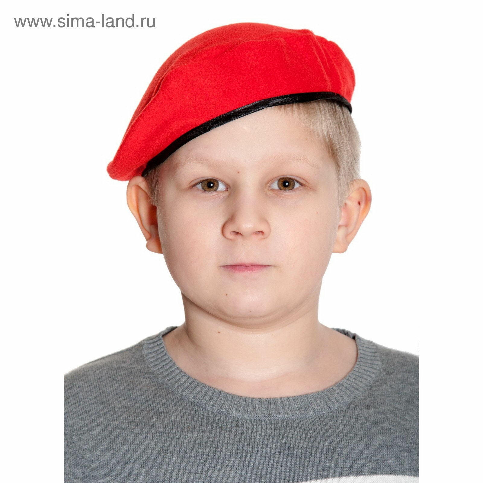 Берет карнавальный детский, р. 52-54, красный, вид: береты, тип: берет