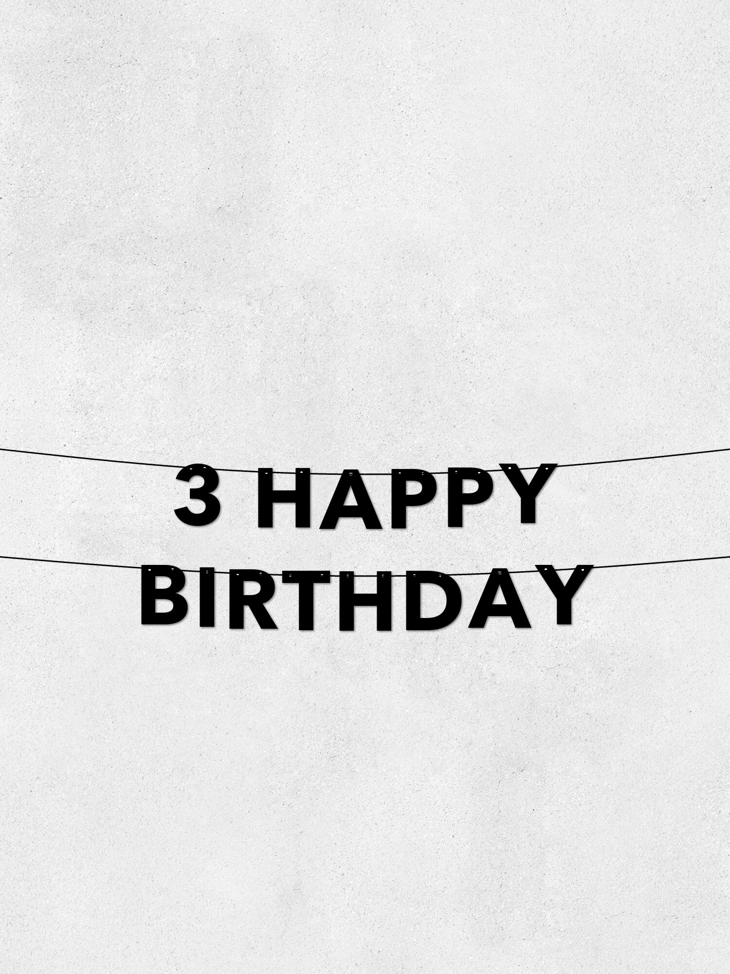 Гирлянда из букв 3 Happy Birthday - Долговечный декор для праздников (10 см)