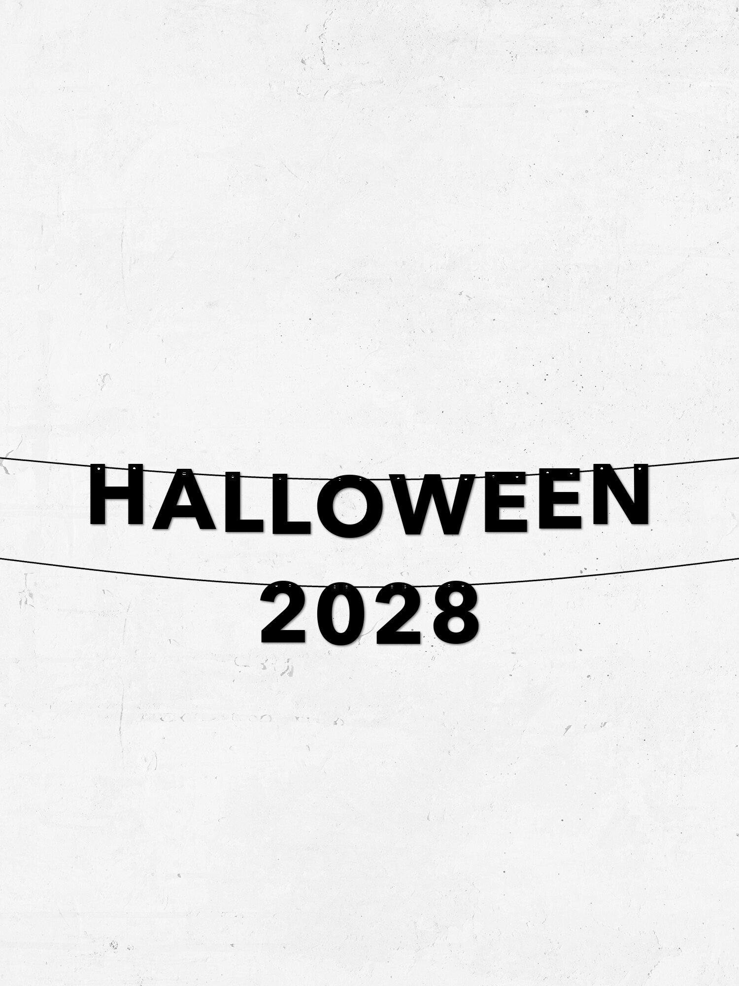 Гирлянда для Хэллоуина 2028 - Долговечный Декор, Высота Букв 10 см, Легкое Крепление на Стену