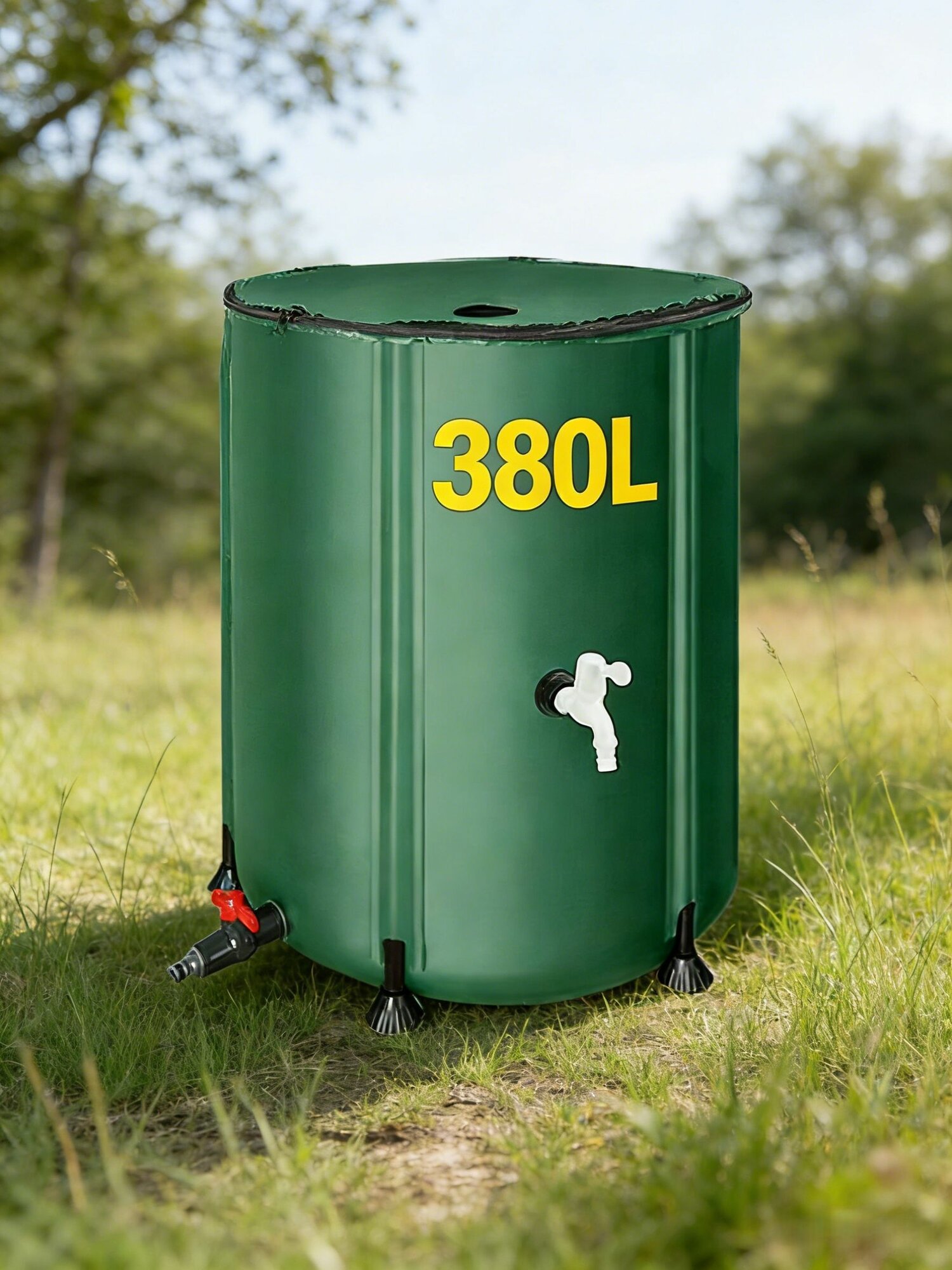 Садовая бочка складная мягкая 380Lлитров, бак для сбора и хранения воды и полива для сада и огорода, дождеприемник