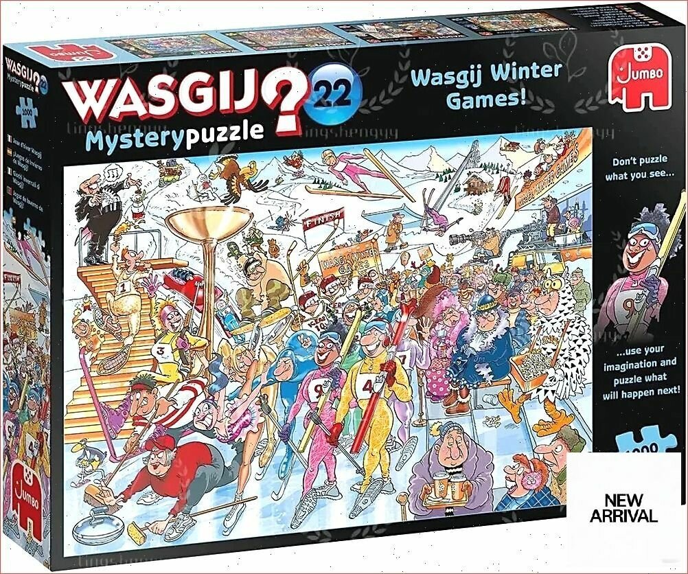 Пазл Jumbo 1000 деталей, элементов: Wasgij. Зимние игры (Wasgij Mystery)