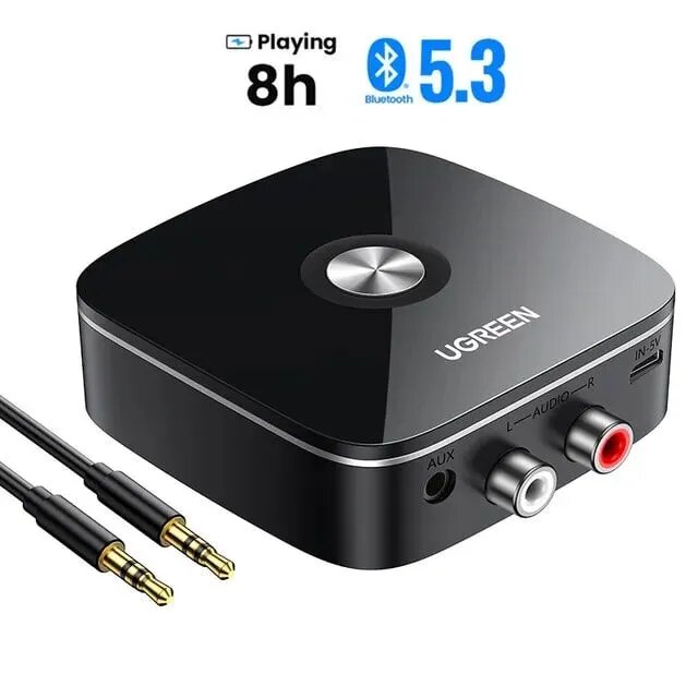 Bluetooth адаптер UGREEN 5.3 CM123, RCA 3,5мм, для музыки, игр, автомобиля, ТВ