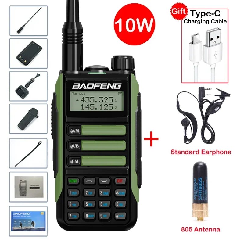 Baofeng UV16 Max V2, 10 Вт, Green, Packge 7