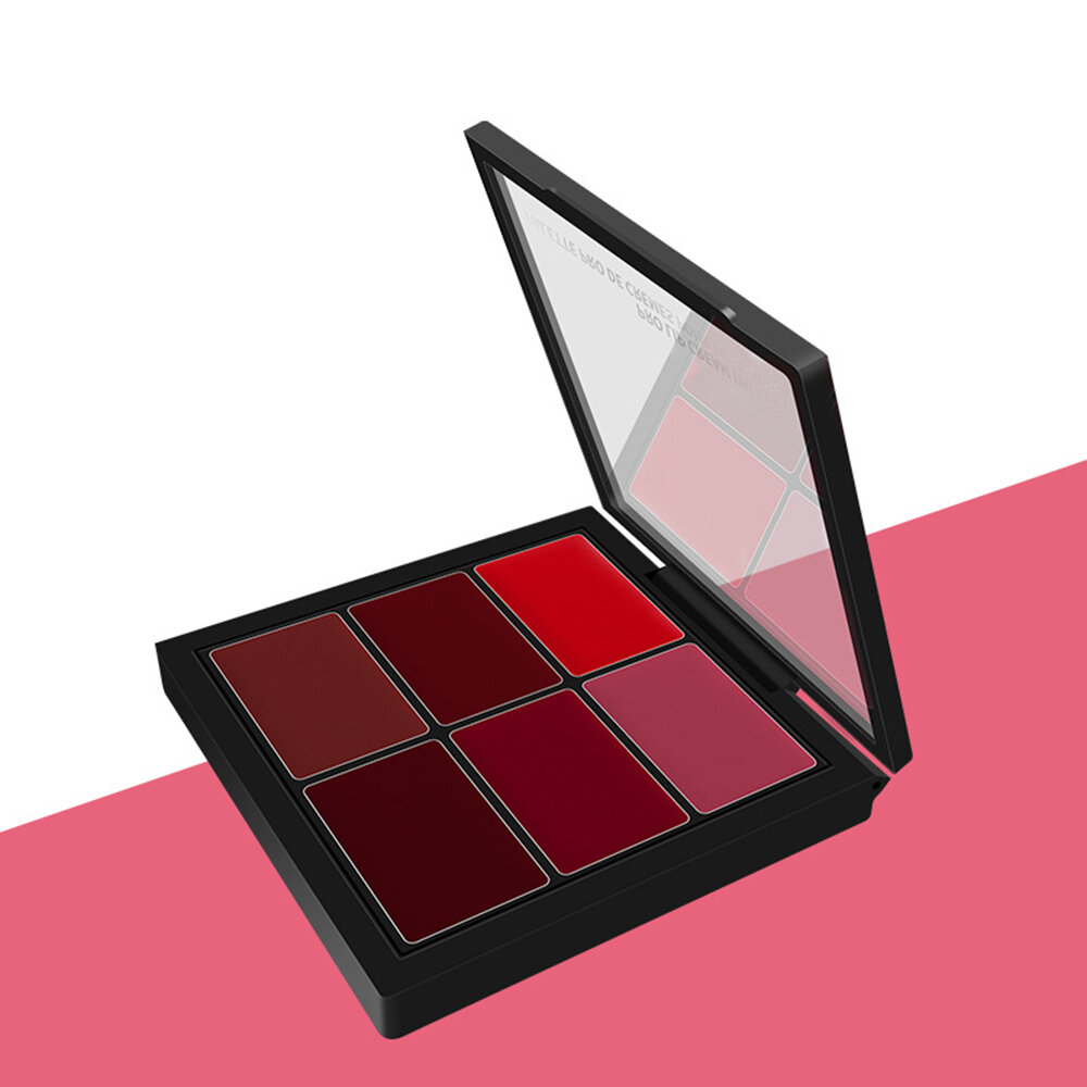 6 Colors Multifunctional Lip Gloss Lipstick Palette Waterproof Long Lasting 1 Piece Makeup Set for Lips Blush