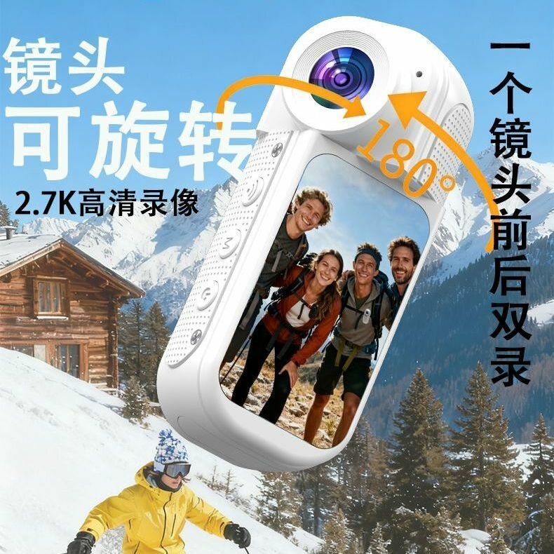 Мини-панорамная экшн-камера 360 для записи в движении, носимый видеорегистратор с Wi-Fi, 4K-камера для крепления на шею