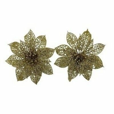 Цветок ажурный КНР искусственный, размер 15 см, 2 шт, цвет золото