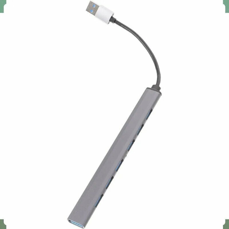 USB Хаб 7 Портов USB 3.0 Разширитель Портов С Быстрой Передачей Данных И Защитой Цвет Dark Grey