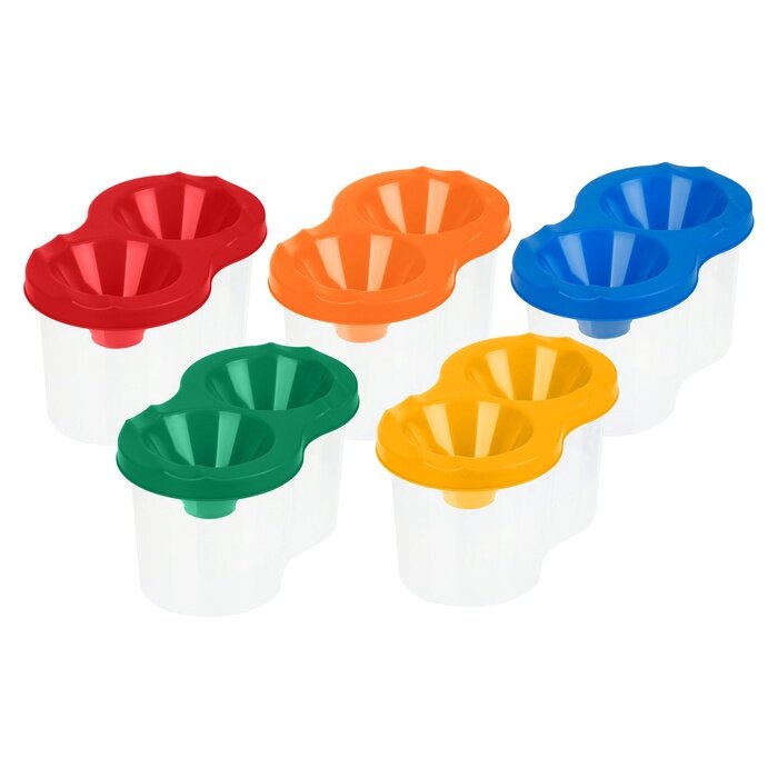 Стакан - непроливайка для рисования двойной «Стамм», 150 мл ×2, микс (цена за 1 шт.)