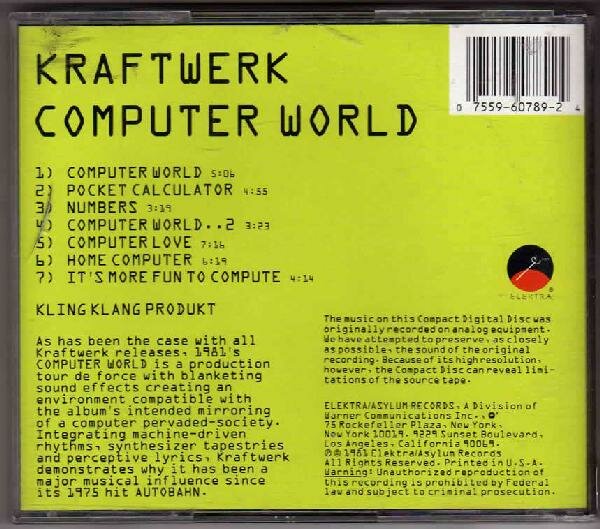Компакт-диск Kraftwerk: Computer World (1 CD) — фото 1