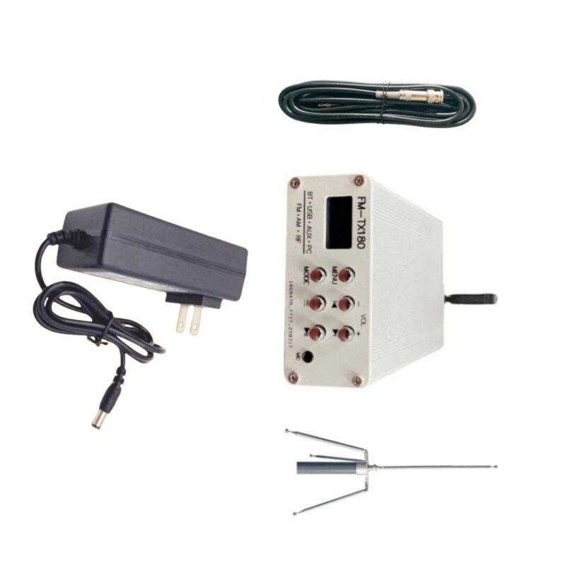 Передатчик FM-вещания FM TX180 С Bluetooth-совместимым USB-входом И дисплеем Для Организации мероприятий на открытом воздухе