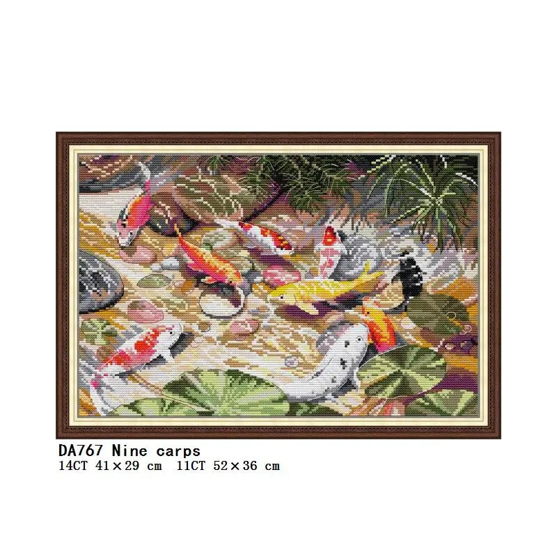 Картина из 9-карпа «сделай сам», картина для домашнего декора, счетная, напечатанная на холсте DMC 14CT 11CT, наборы для вышивки крестиком, набор для вышивания