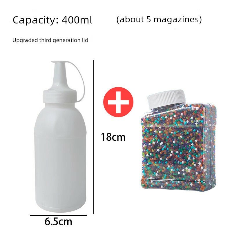 400 мл Белая Бутылка для Заполнения Пистолета с 1 Цветным Водяным Шариком для Наружных Игр