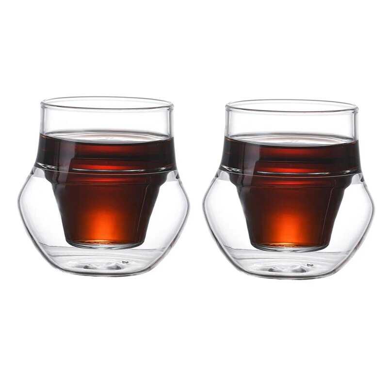 Набор из 2 стеклянных чашек 120 мл для эспрессо, Цвет: 120ml 2pcs