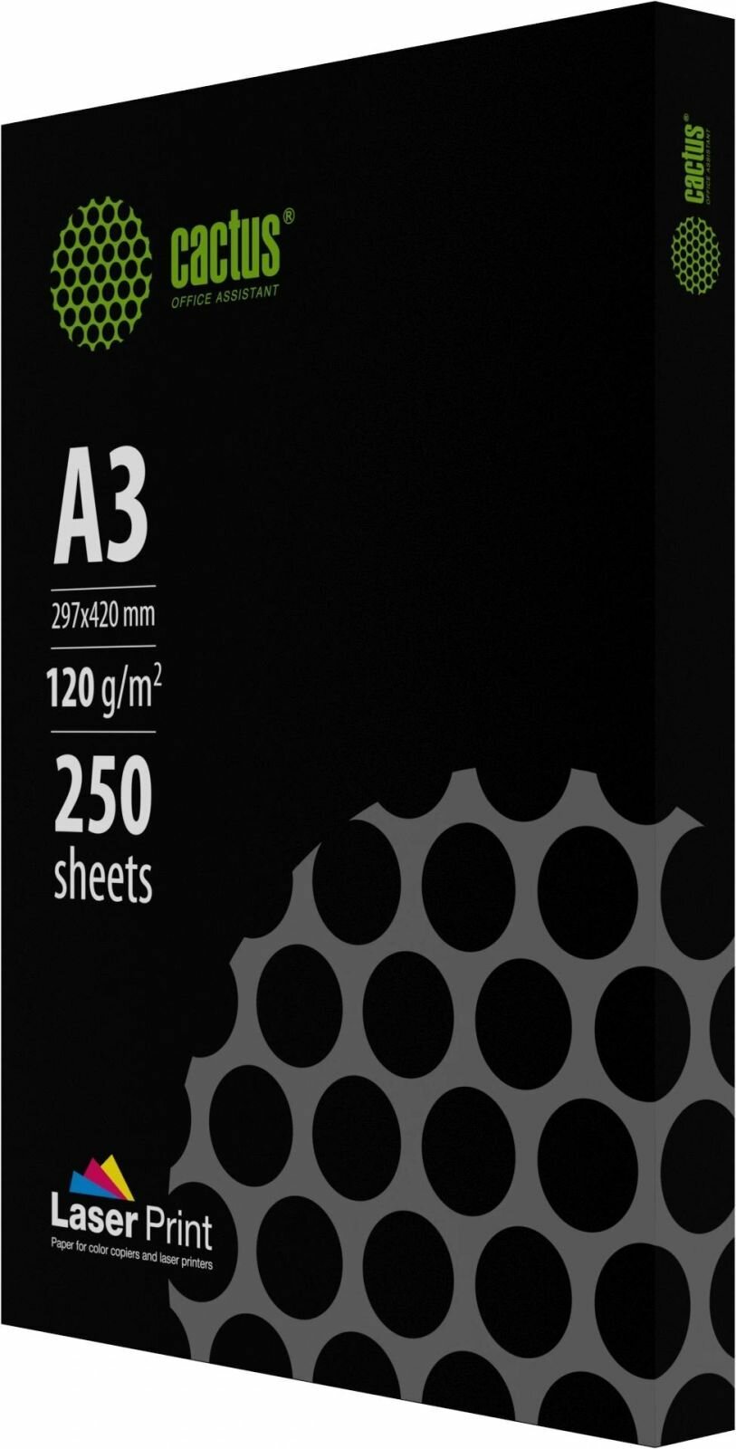 Бумага CACTUS марка A 120 г/м2, 250 л, белый CIE170 % для лазерной печати (CS-LPA3120250)