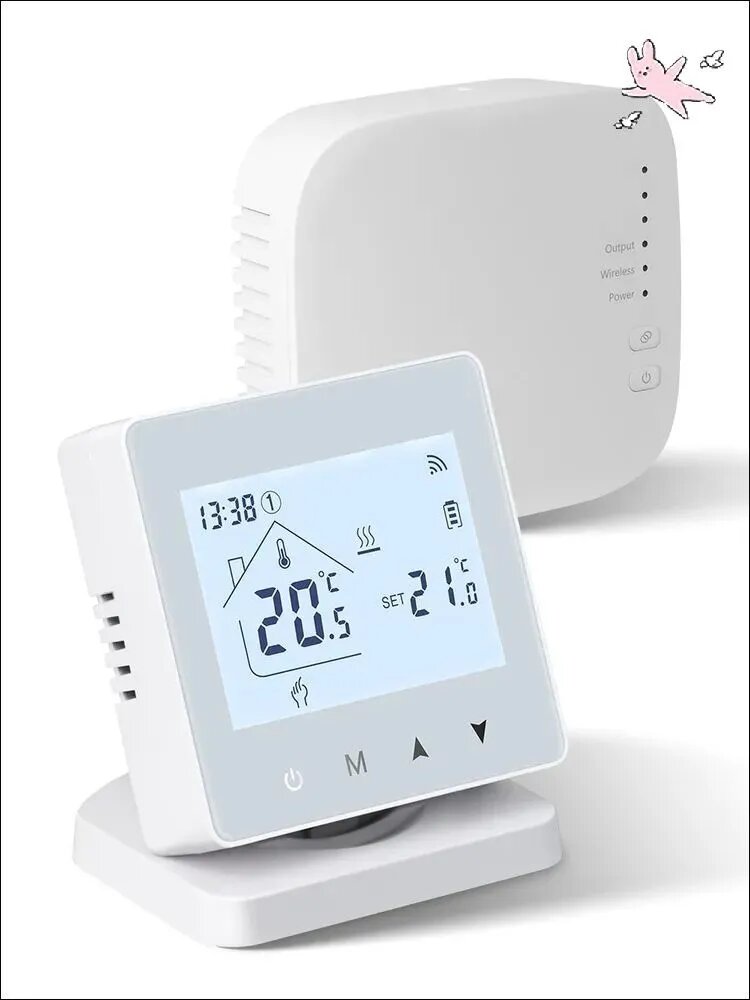 Терморегулятор/термостат до 600Вт Для электрического котла, Для газового котла, белый