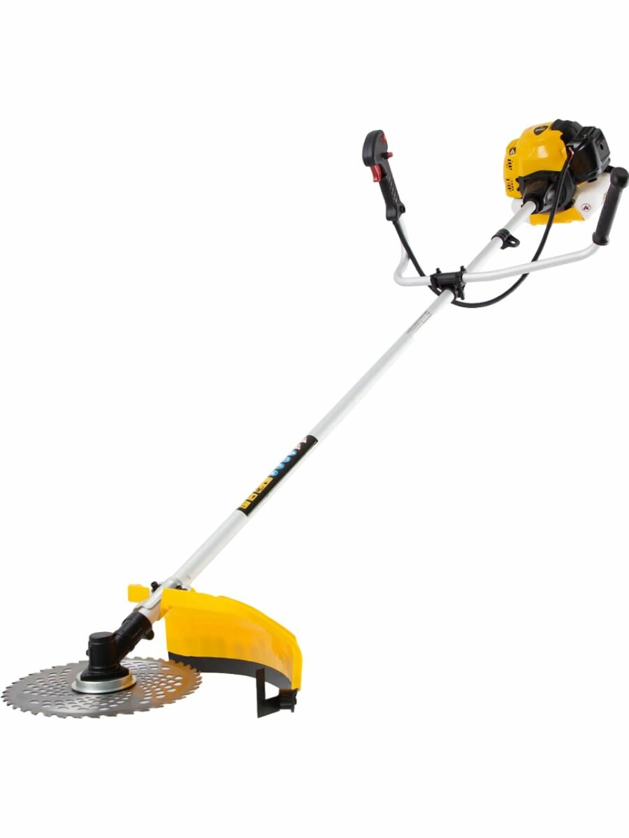 Триммер бензиновый Denzel DTL-33, 33 см3, 1.8 л. с, неразъемная штанга, желтый/черный