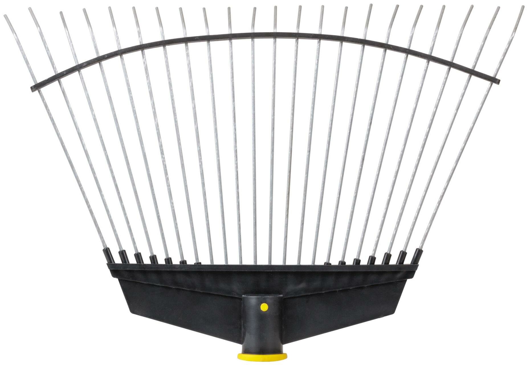 Грабли веерные проволочные (пластмассовая основа), 22 зуба, 290х430 мм, без черенка