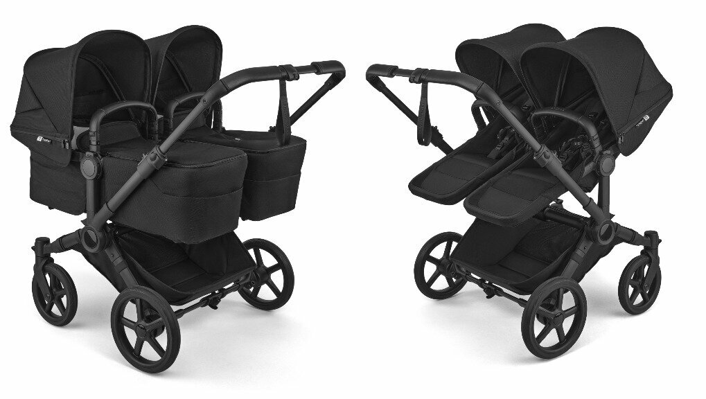 Детская коляска 2 в 1 для двойни и погодок Bugaboo Donkey 6 Twin на шасси Black heritage black