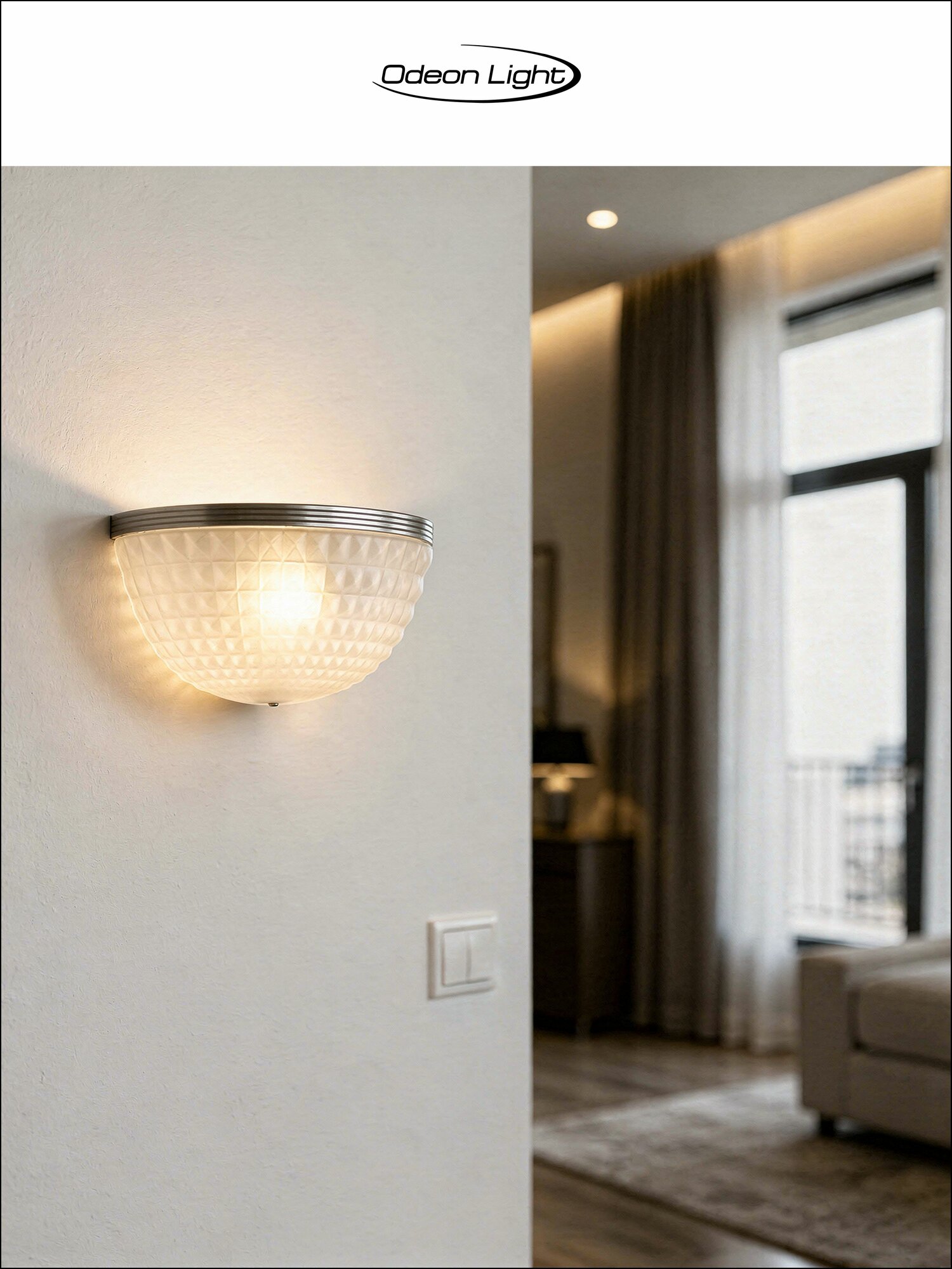 Светильник настенный Бра Odeon Light 4937/1W Malaga, E14, 2х40Вт, серебро