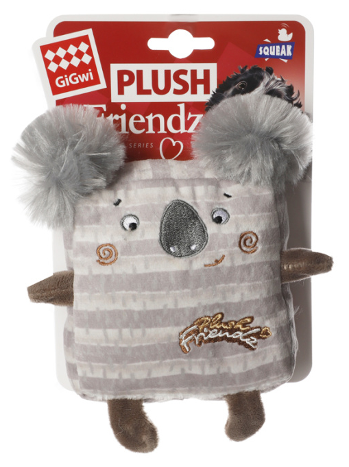 Игрушка для собак GiGwi / ГиГви PLUSH FRIENDZ Коала с пищалкой, размер 16см / зоотовары для животных