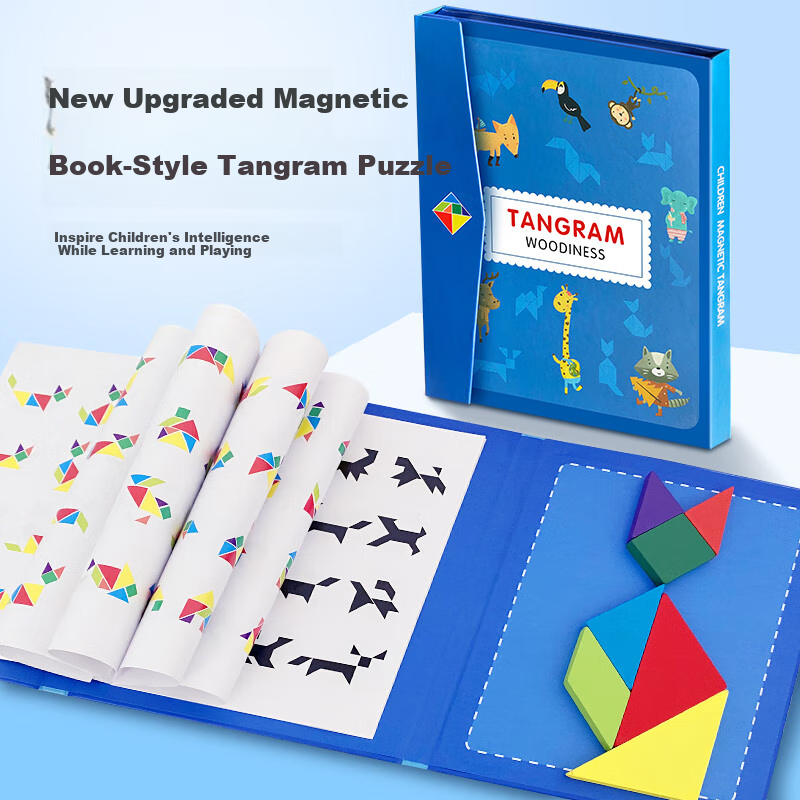Магнитные геометрические деревянные строительные блоки-пазлы для детей 3-6 лет обучающая игра Характеристики：Магнитная