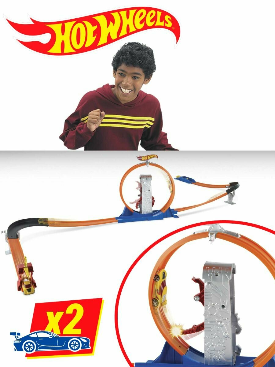 Игрушечный трек Hot Wheels FVJ21 автотрек - мега гонка Хот Вилс Mattel