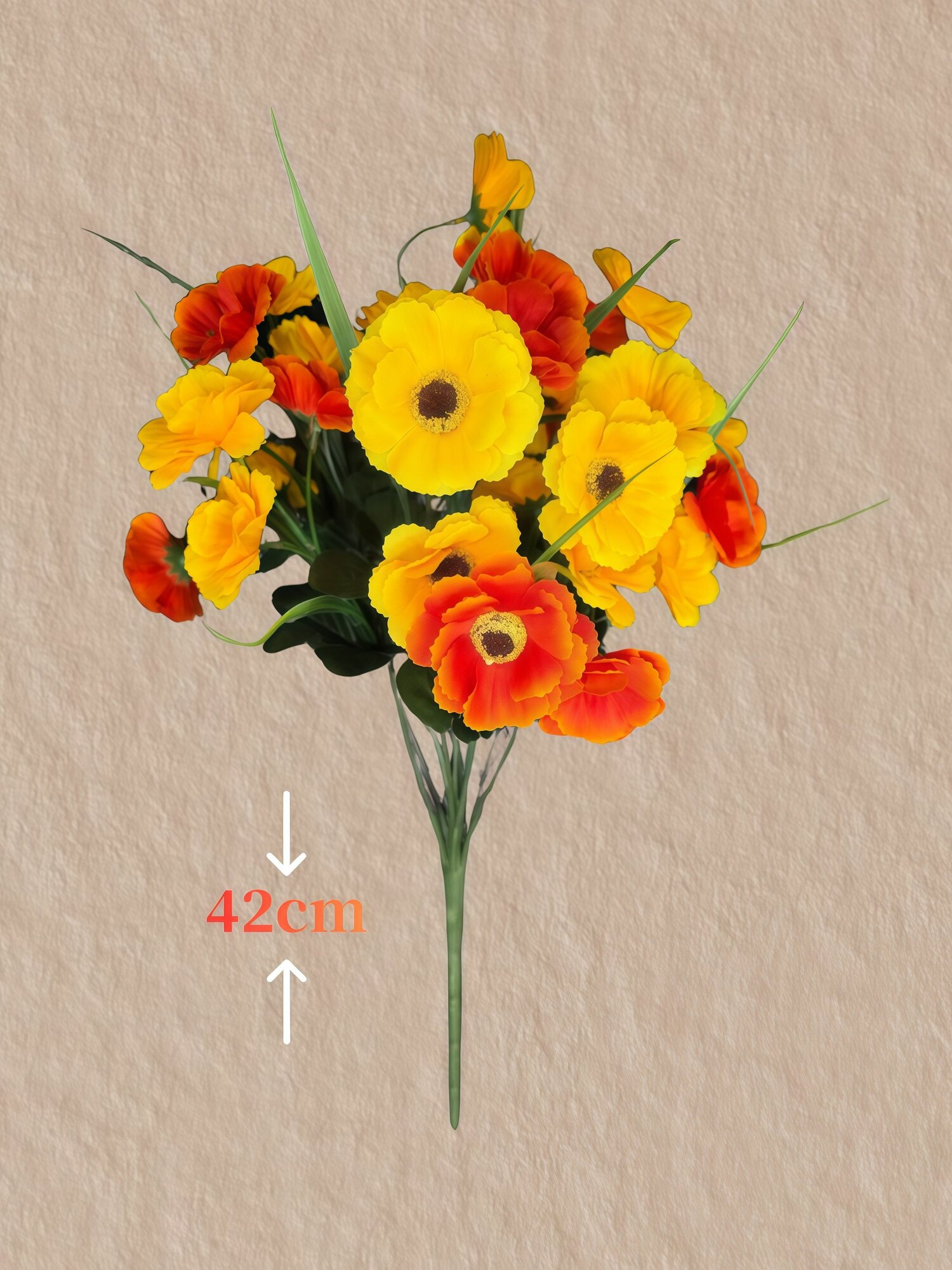 Искусственные цветы космеи для кладбища и декора