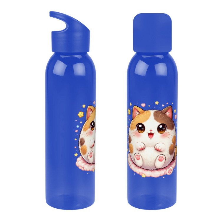 Бутылка для воды «Котик милый с маленькими лапками» (синий)