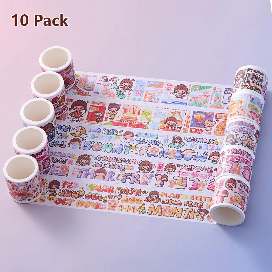 Набор декоративных лент Kawaii 10 шт.