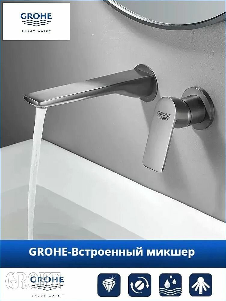 Встраиваемый смеситель для раковины , встроенный смеситель, латунь