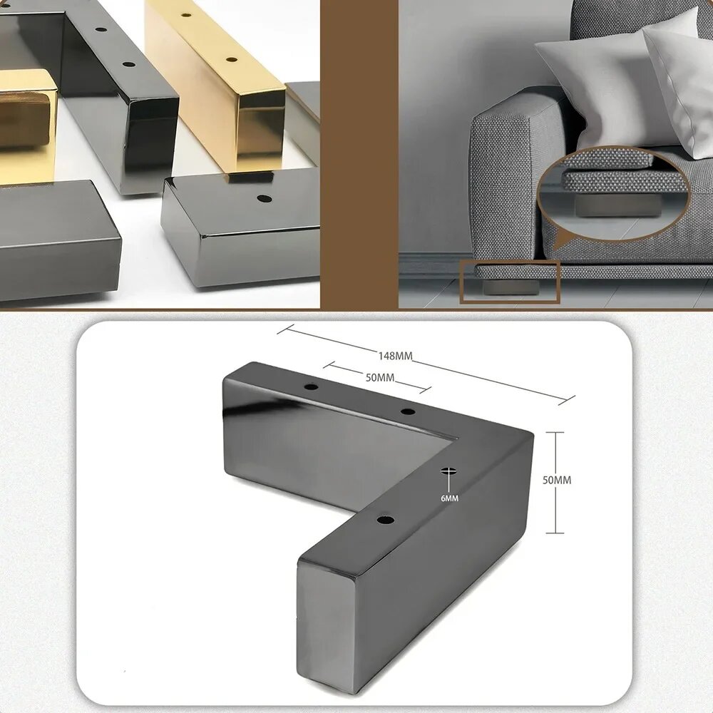 Универсальная мебельная ножка из нержавеющей стали, несущая L-образная форма, ножки шкафа, повышающая стабильность, противоскользящая подставка для стула