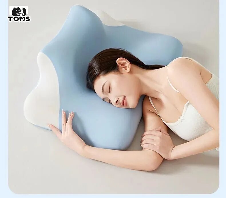 Ортопедическая подушка для сна 40x60см, Ортопедическая подушка Memory Foam 60x40 см, с эффектом памяти, голубая