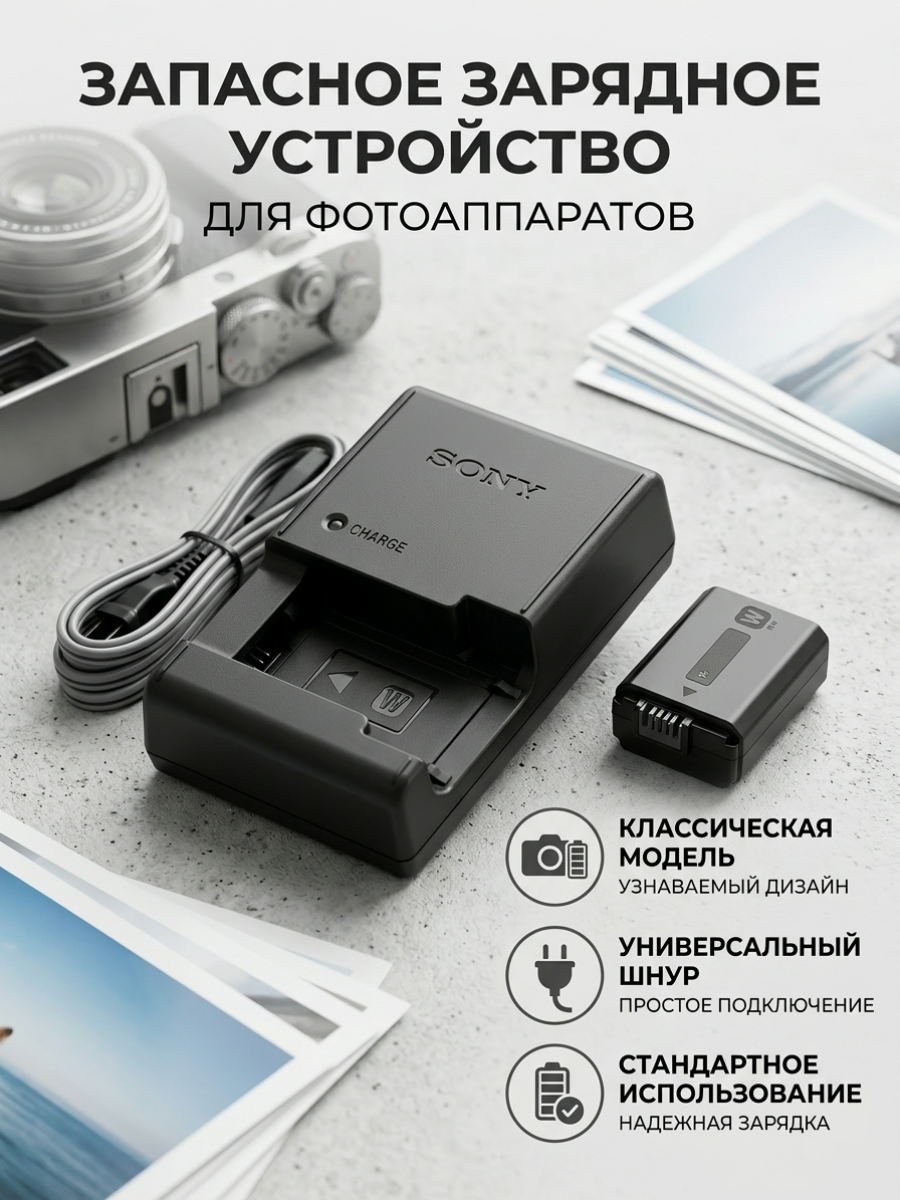 Зарядное устройство Sony BC-VW1 для фотоаппаратов и видеокамер (NP-FW50, Alpha, Alpha NEX)