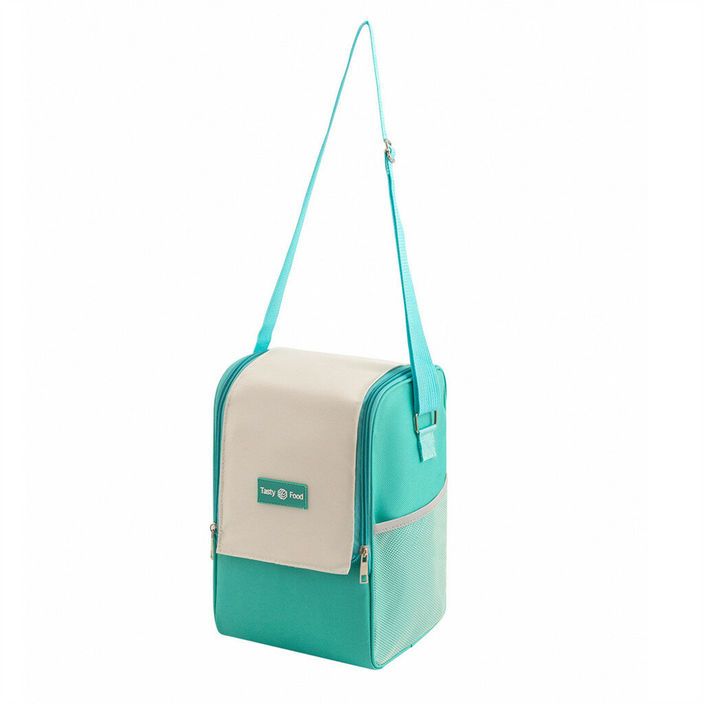 Термостойкая переносная сумка для еды с большой горловиной из оксфордской ткани для прогулок и поездок зеленая