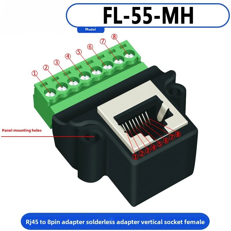Адаптер-терминал RJ45, плата-адаптер Cat5e/Cat6, сетевой порт с установкой на DIN35-рейку