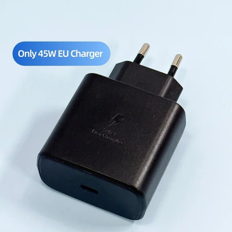 Оригинальное зарядное устройство Samsung 45W PD для быстрой зарядки Galaxy S26 S25 Ultra Plus S24 S23 S22 A56 A36 A55, адаптер EU, кабель USB Type-C