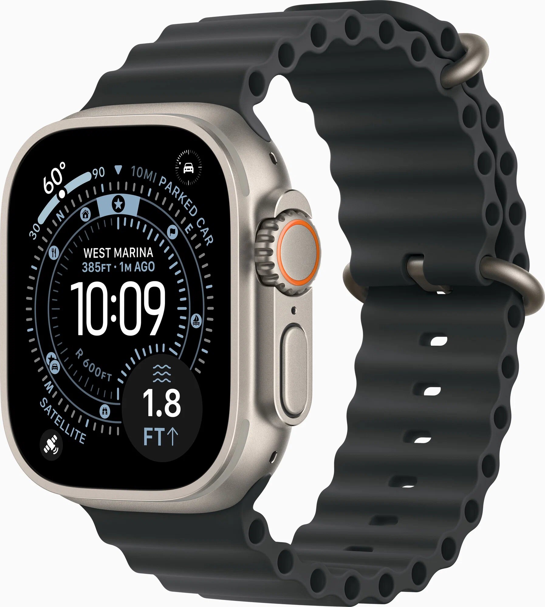 Умные часы Apple Watch Ultra 3 (2025) 49 мм GPS+Cellular, Natural Titanium Case with Black Ocean Band