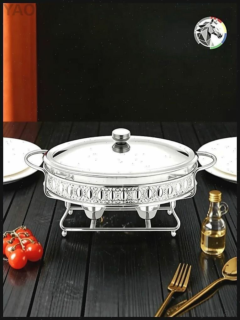 Мармит овальный с подогревом 3 литра на подставке из нержавеющей стали