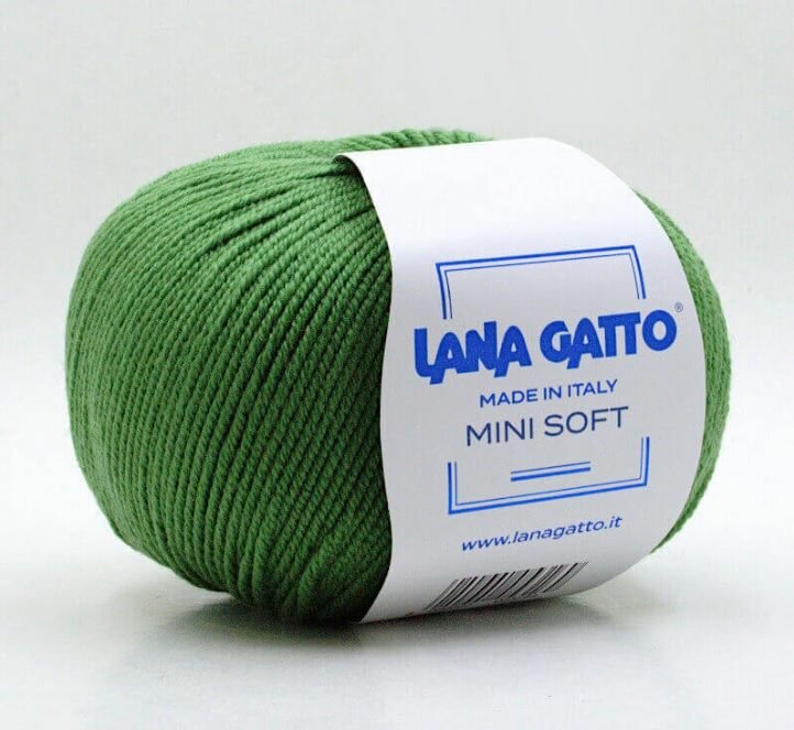 Пряжа Lana Gatto Mini Soft 8262 (1 моток по 50г/170м) зелень