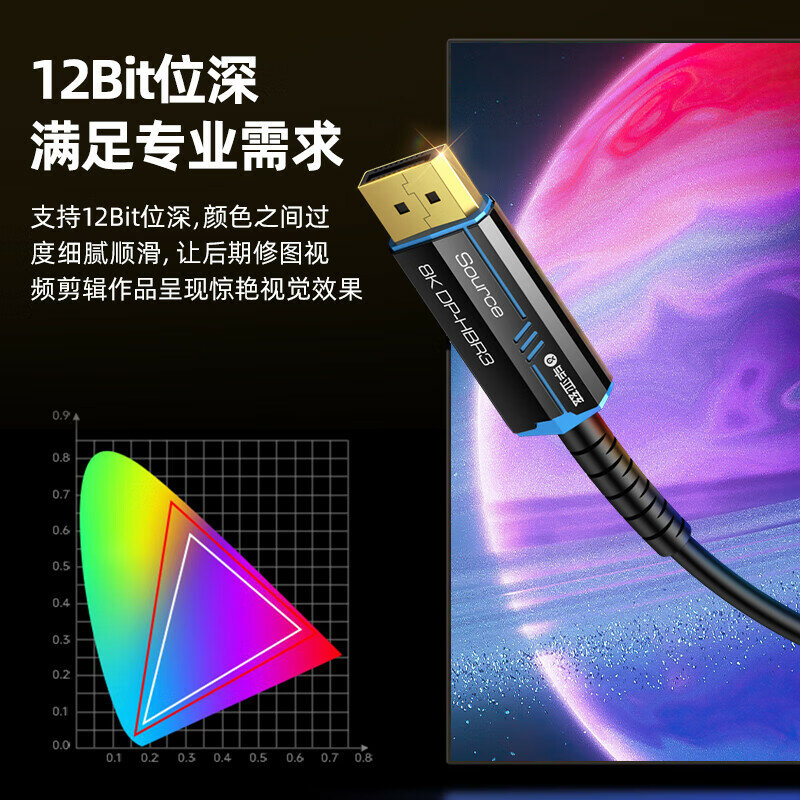 BIAZE Волоконно-оптический кабель DP версии 1.4 30 м 8K HDMI для игровых мониторов Версия：30 метровМодель：Кабель DP