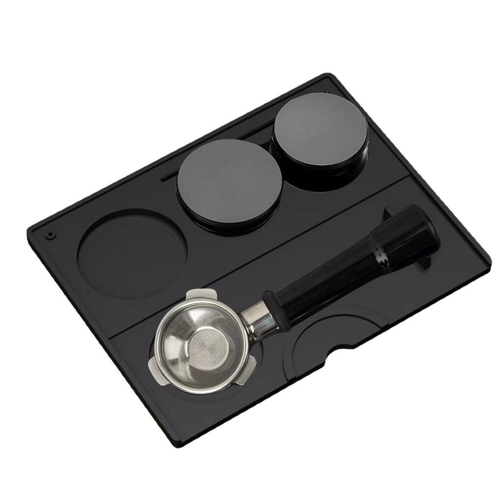 Силиконовый утрамбовочный коврик для кофе, Черный