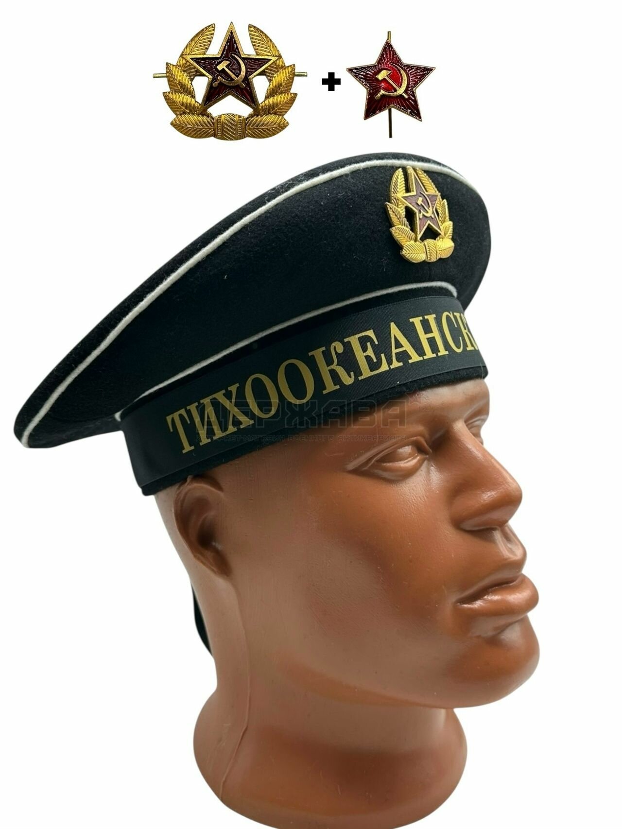 Бескозырка матроса Тихоокеанского флота, рккф, ВМФ СССР
