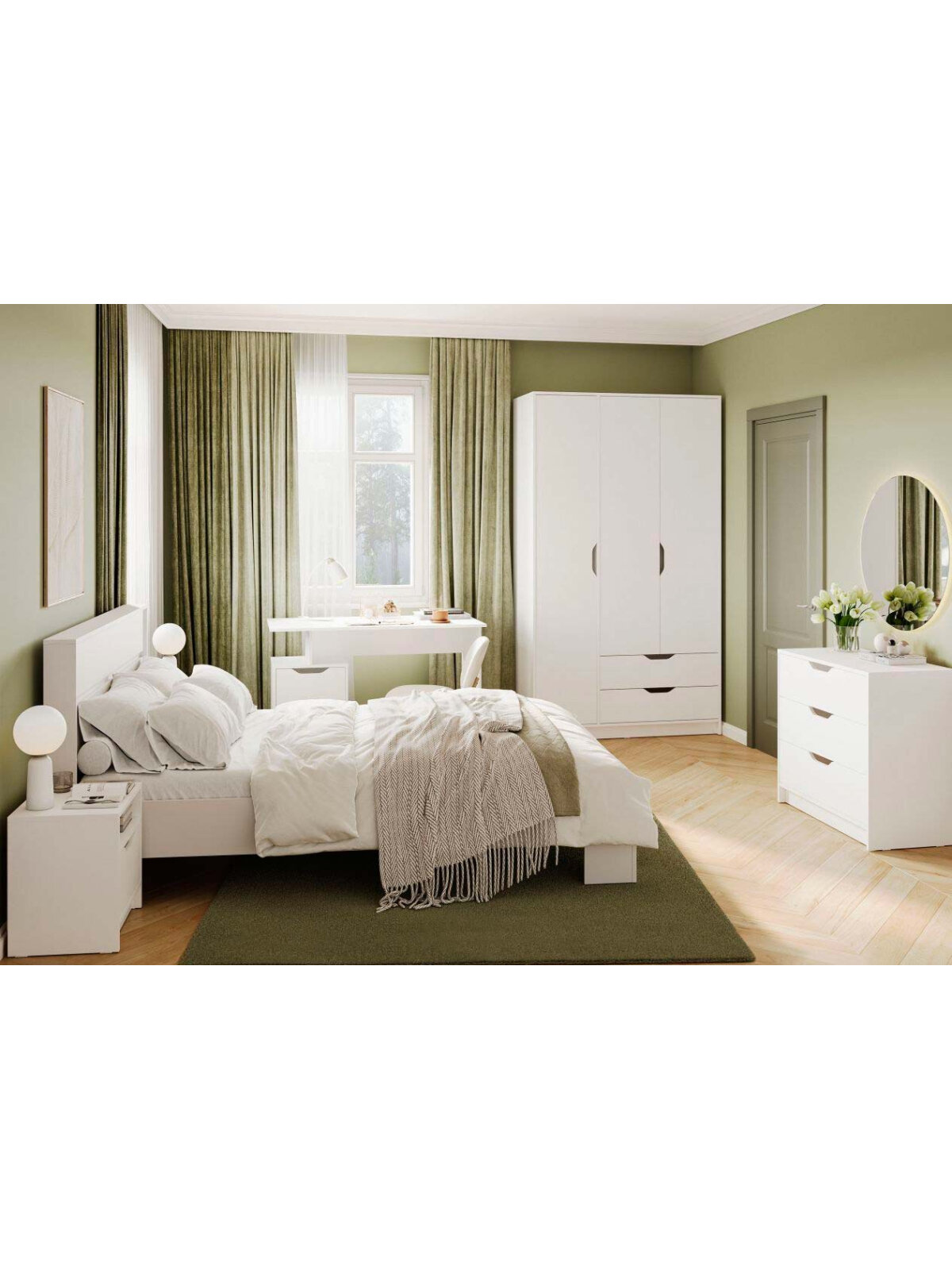 Комплект мебели в спальню "Руна" Huge Mebel. Ширина 1650. Спальные гарнитуры