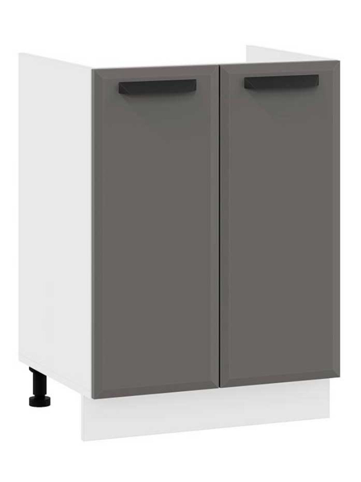 Кухонный шкаф под мойку 600 Призма (асфальт супермат) Huge Mebel. Ширина 600 Высота 840. Модули кухонные нижние Huge Mebel. Ширина 600 Высота 840