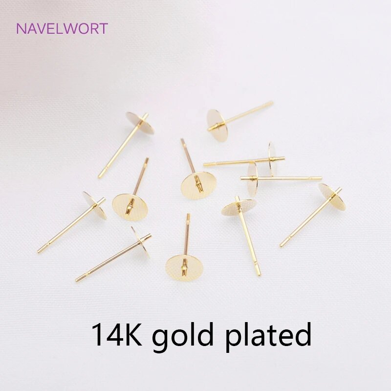 Основы для сережек 14K gold plated, 50 шт
