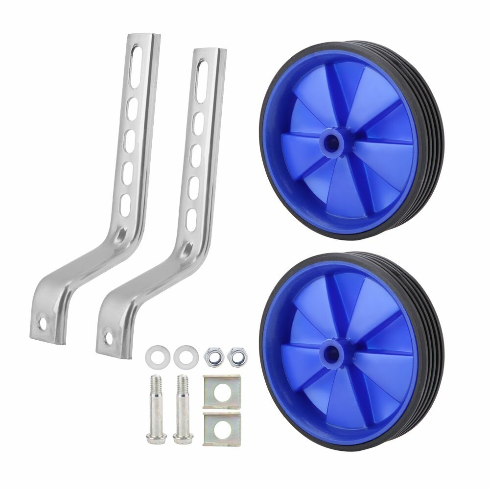 Два регулируемых страховочных колеса для детского велосипеда 12-20 дюймов синий